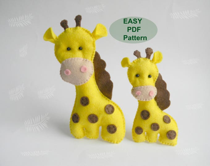 Giraffe PDF, SVG Pattern, Felt Giraffe Sewing Tutorial, Safari Animal ...