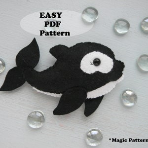 Orca PDF Pattern Felt Orca Whale Sewing Pattern Orca Whale Plushe Toy ...