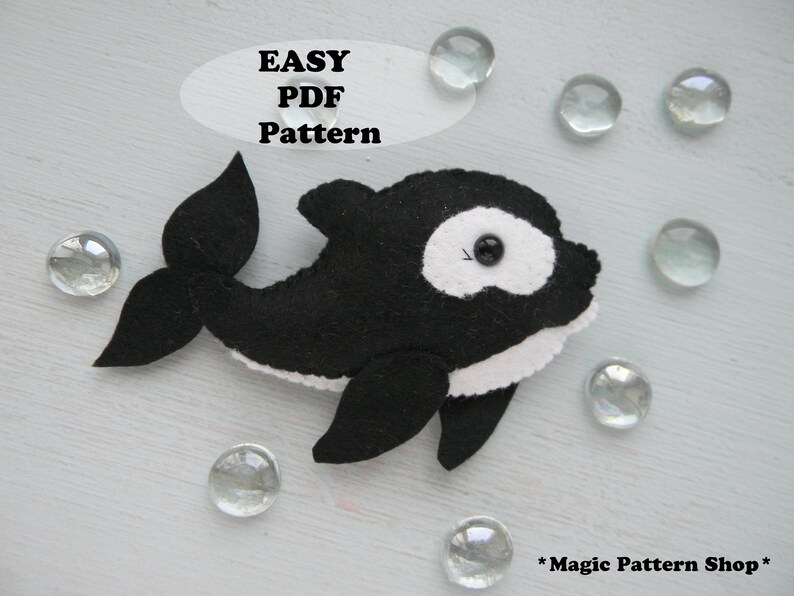Orca PDF Pattern Felt Orca Whale Sewing Pattern Orca Whale - Etsy