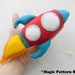 Rocket Pattern PDF Felt Rocket Ornament Pattern Spaceship Felt Pattern ...