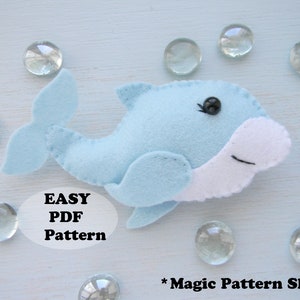 Dolphin PDF Pattern Felt Sewing Dolphin PDF Tutorial Baby Mobile Toy ...