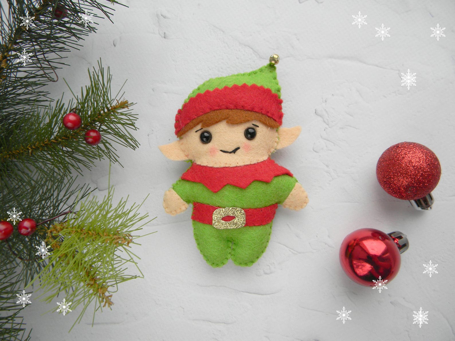 Easy DIY Elf With Face Mask Christmas Pattern PDF Felt Elf | Etsy