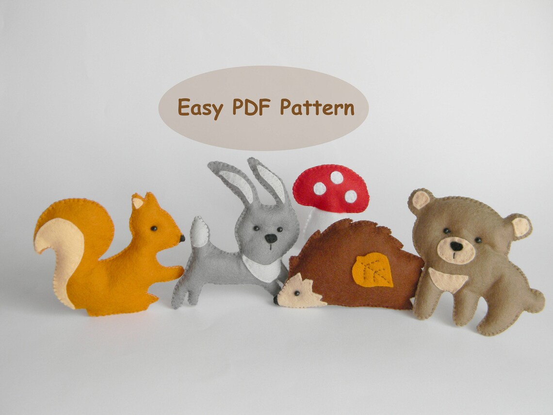 Squirrel Ornament PDF Pattern Felt Squirrel Pattern DIY Softie - Etsy