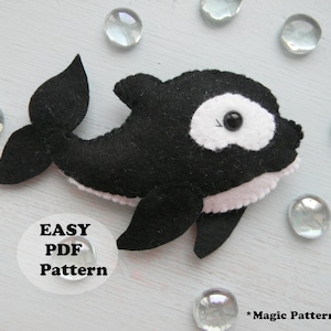 Sea Creatures PDF Pattern Felt Sewing Shark Whale Dolphin Narwhal Orca ...