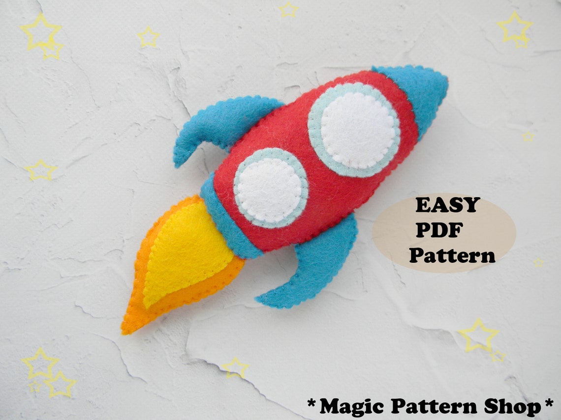 Space Baby Mobile Pattern PDF Felt Planet Mobile Rocketship | Etsy