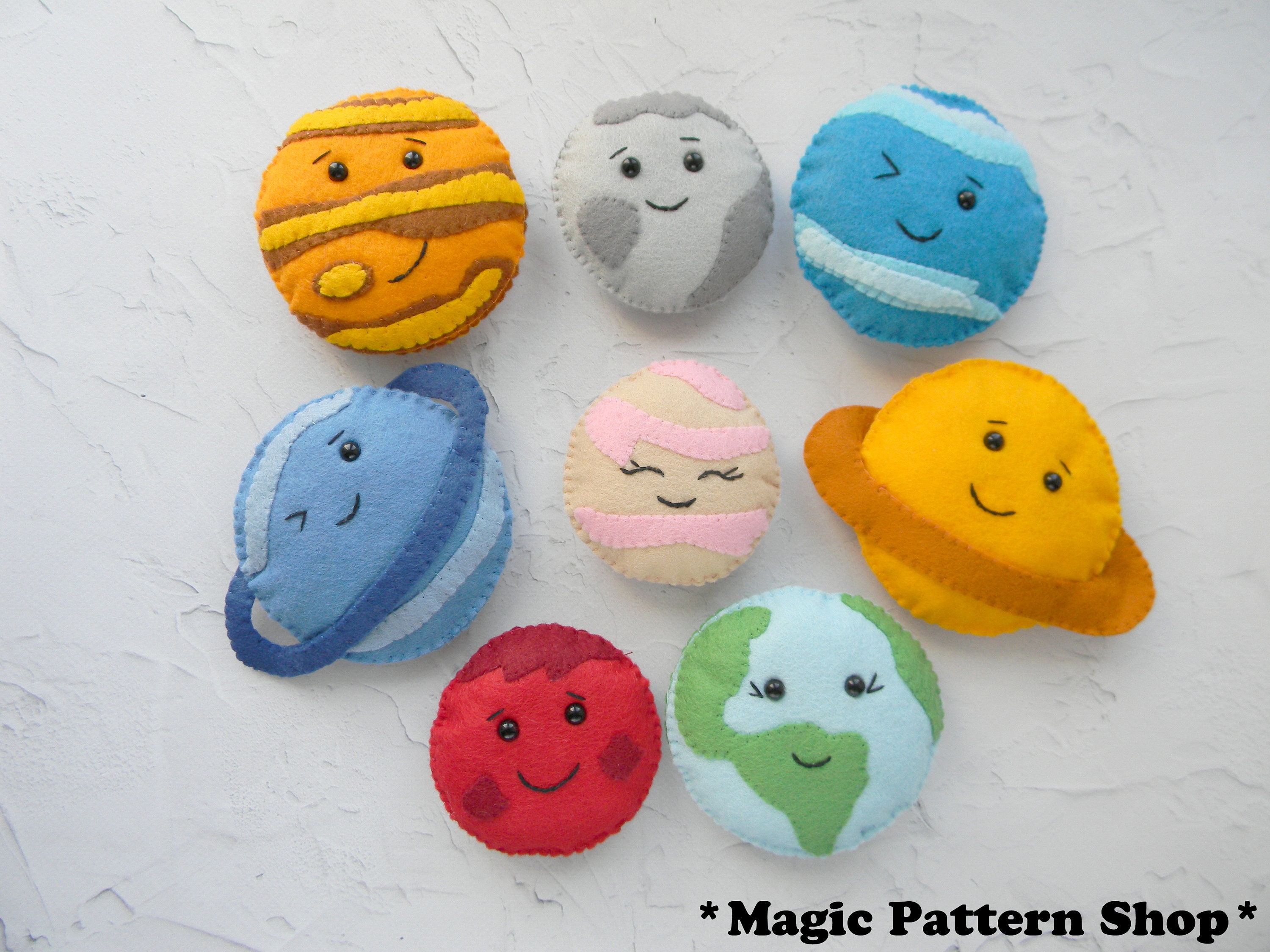 Solar System Mobile Pattern Felt Planet PDF Pattern Space Felt | Etsy UK