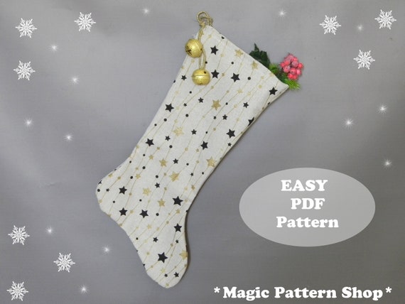 Christmas Stocking PDF Pattern Easy Christmas Stocking Sewing - Etsy