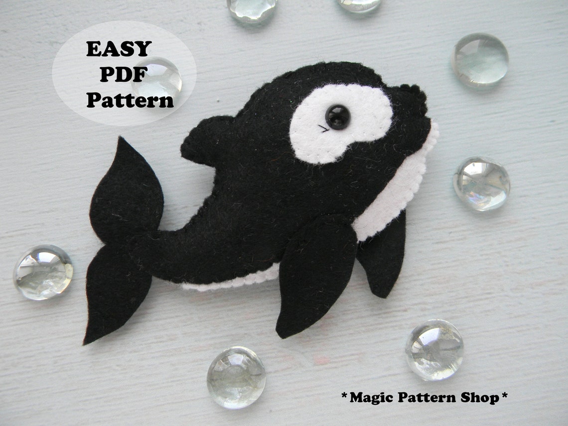 Orca PDF Pattern Felt Orca Whale Sewing Pattern Orca Whale - Etsy