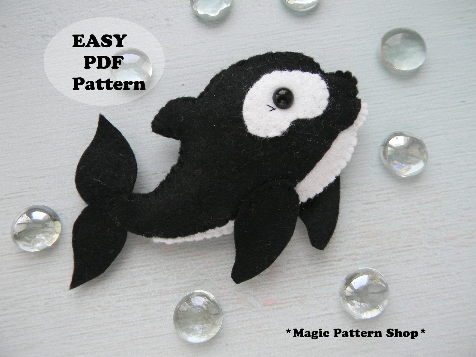 Orca PDF Pattern Felt Orca Whale Sewing Pattern Orca Whale - Etsy