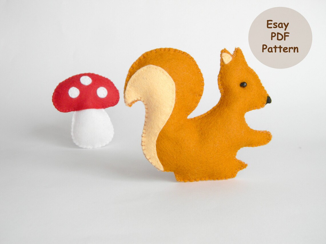 Squirrel Ornament PDF Pattern Felt Squirrel Pattern DIY Softie - Etsy