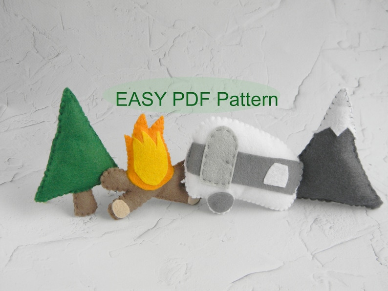 Camping Baby Mobile Pattern PDF Happy Camper Pattern Felt - Etsy UK