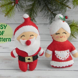 Christmas Pattern PDF Felt Ornament PDF Pattern Santa Family Doll ...