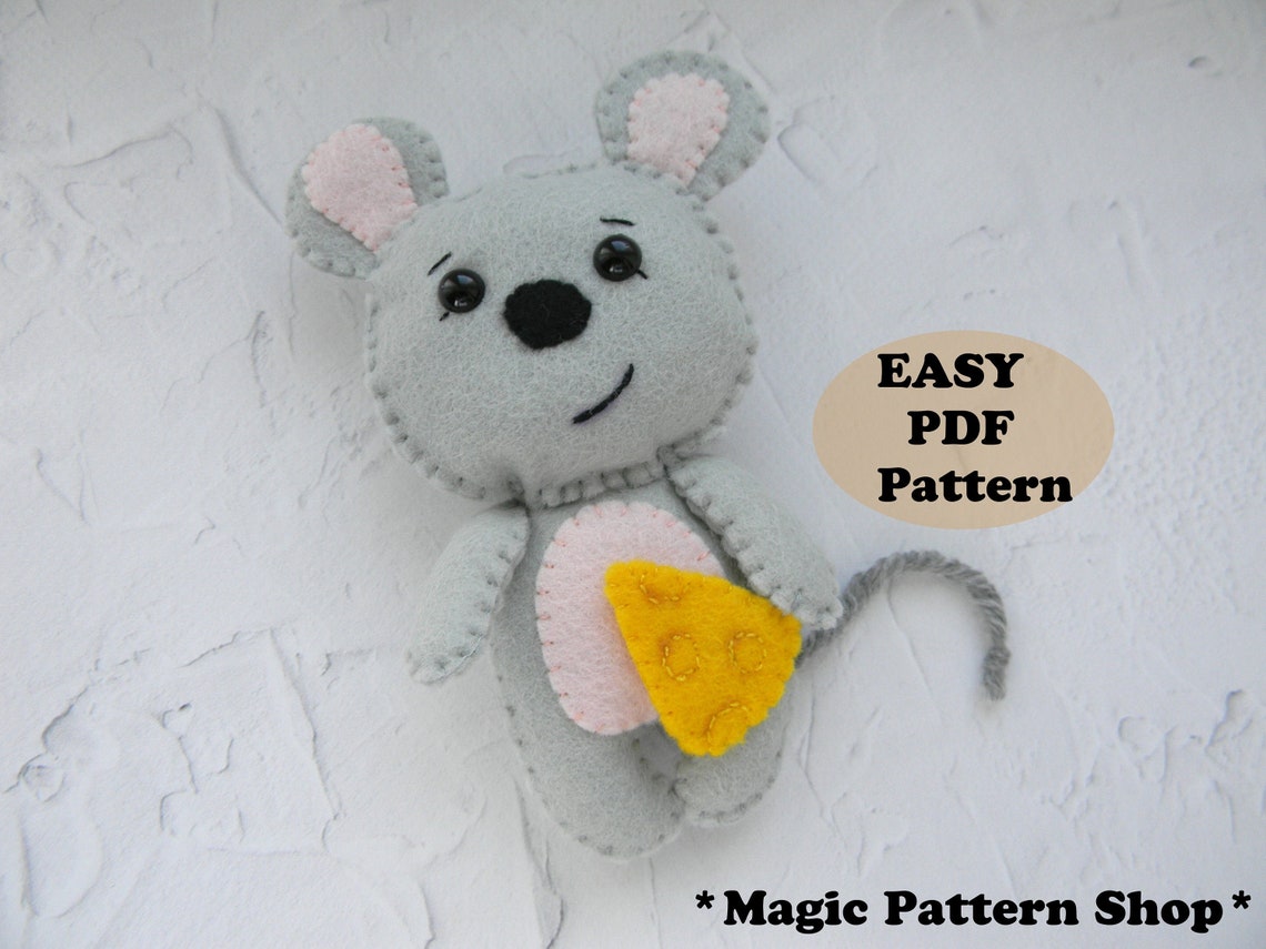 Mouse PDF Pattern Felt Mouse Ornament Sewing Pattern Animal | Etsy