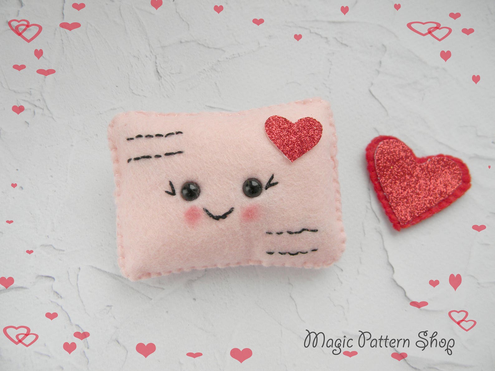 Love Letter Pattern Valentines Day Pattern Felt Pattern PD - Etsy