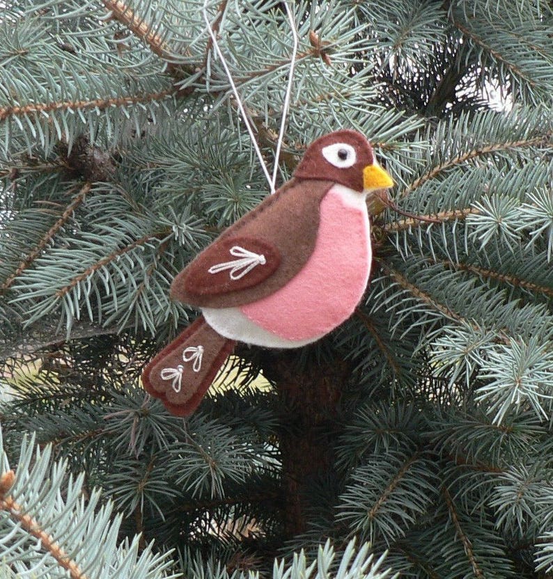 Christmas Robin Easy to Sew Felt PDF Pattern Sewing PDF - Etsy
