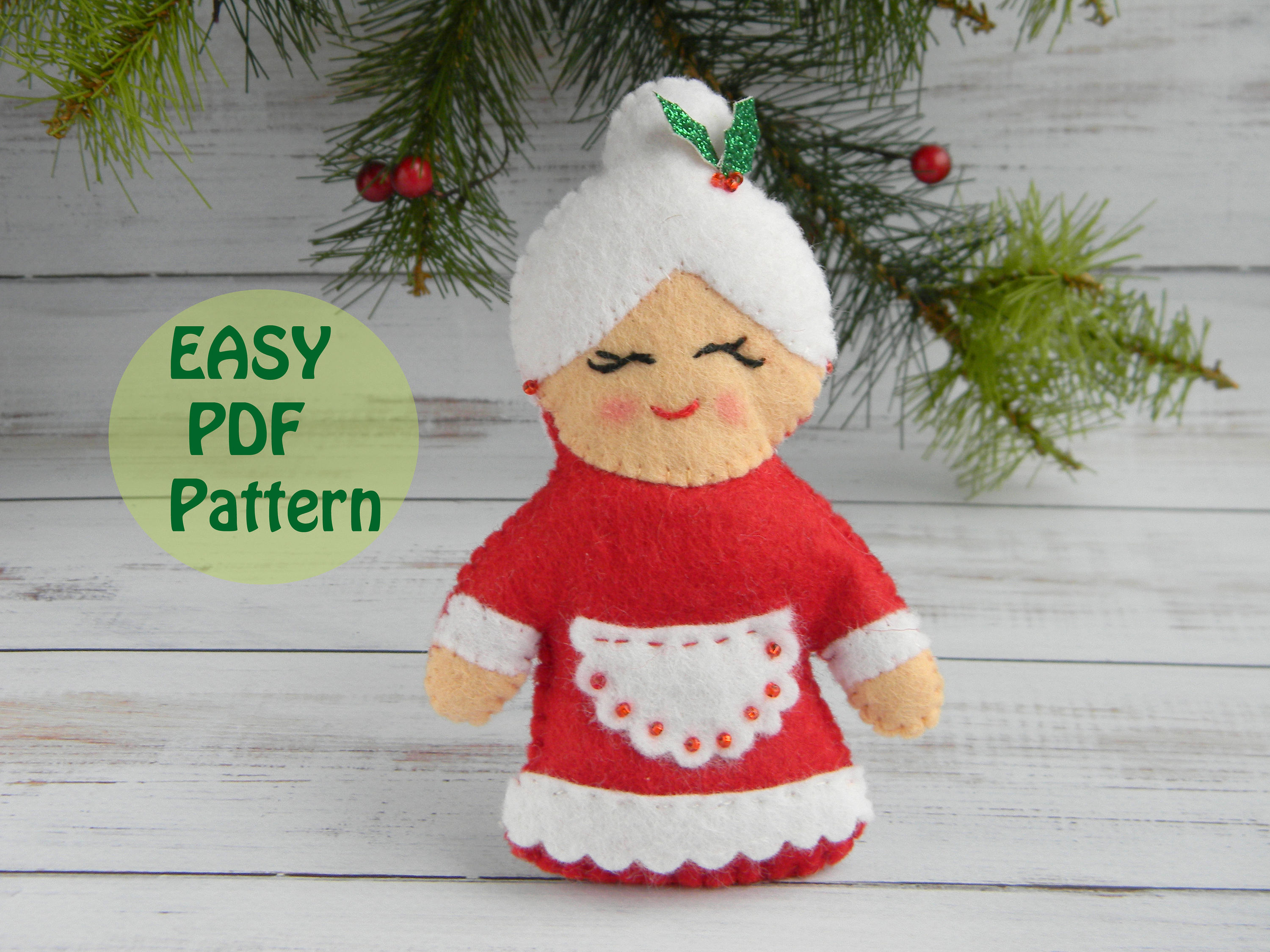 Christmas Pattern PDF Felt Ornament PDF Pattern Santa Family - Etsy ...