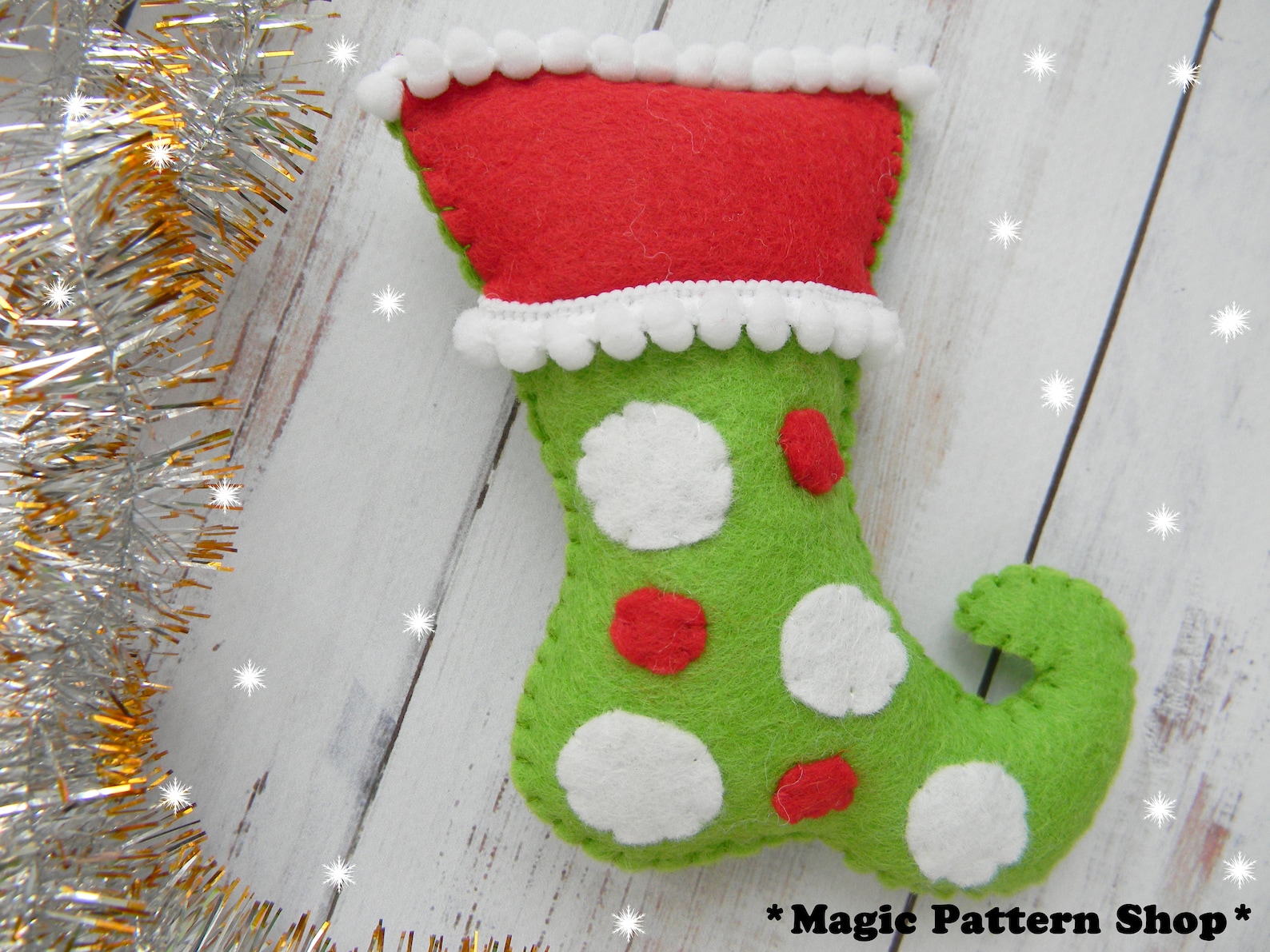 Elf Stocking Pattern Christmas Felt Stocking Pattern PDF | Etsy