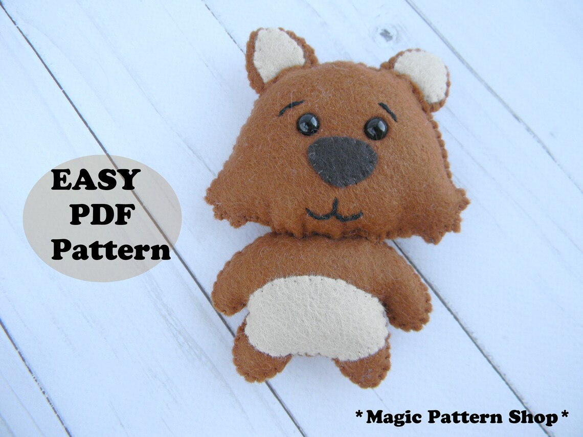 Wombat Felt PDF Pattern Felt Wombat Ornament Pattern Wonbat | Etsy
