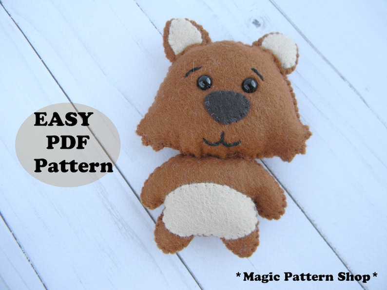 Wombat Felt PDF Pattern Felt Wombat Ornament Pattern Wonbat | Etsy