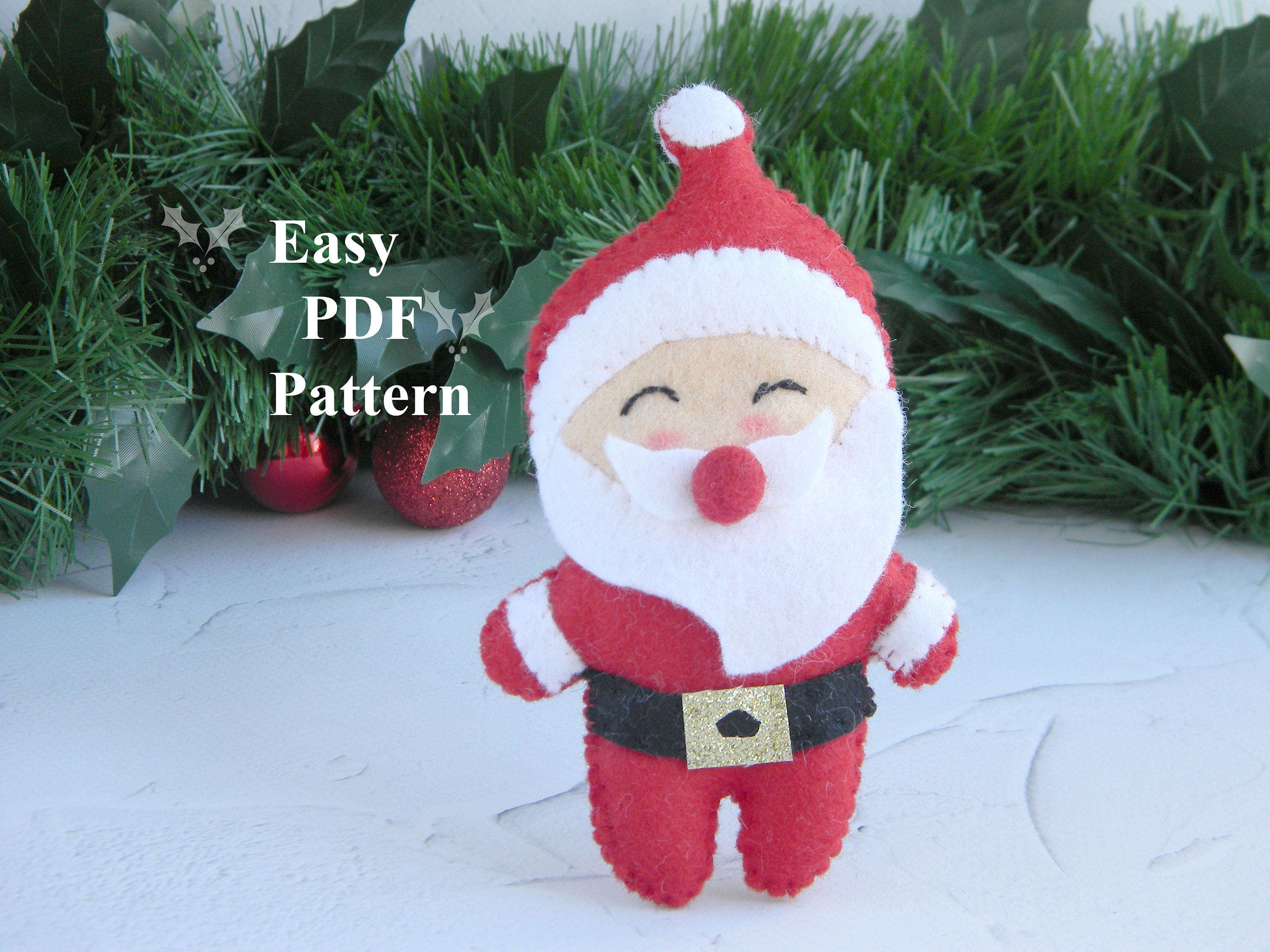 Santa Claus Ornament Pattern Felt Christmas Ornament Pattern | Etsy