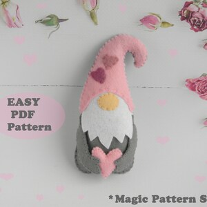 Valentine Gnome Pattern Valentines Day Felt Pattern Gnome With Heart ...