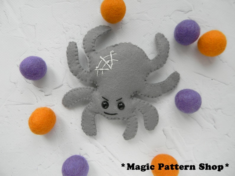 Spider Felt Ornament Pattern Cute Spider Pdf Pattern Halloween | Etsy