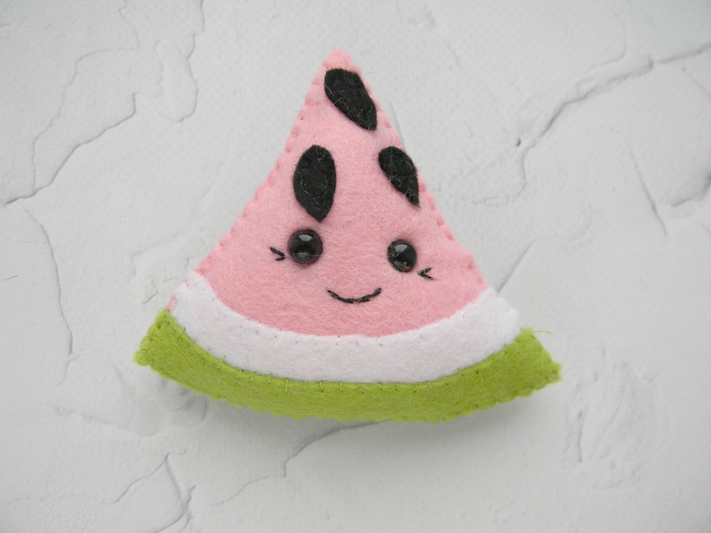 Felt Watermelon Ornament PDF Pattern Kawaii Watermelon Sewing - Etsy