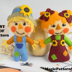 Scarecrow Felt Pattern PDF Scarecrow Doll Sewing Pattern Mr Mrs ...