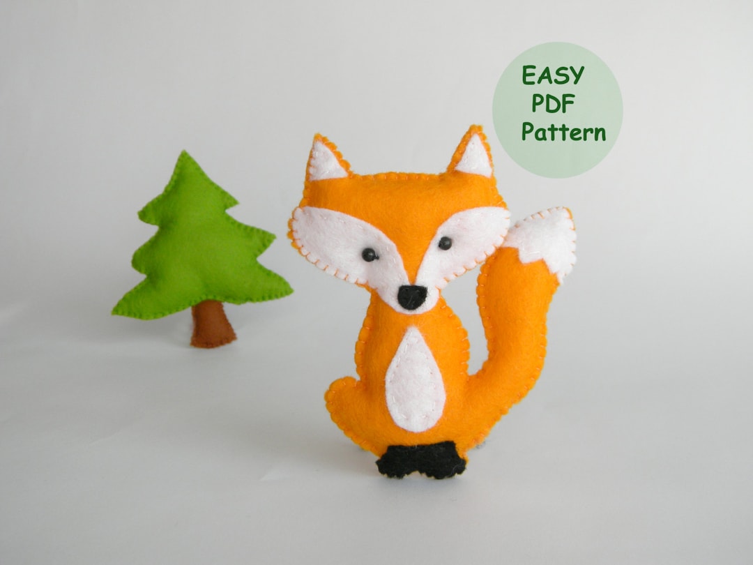 PDF Pattern - Fel Fox Pattern - Felt Fox Ornament- Christmas Ornametn ...