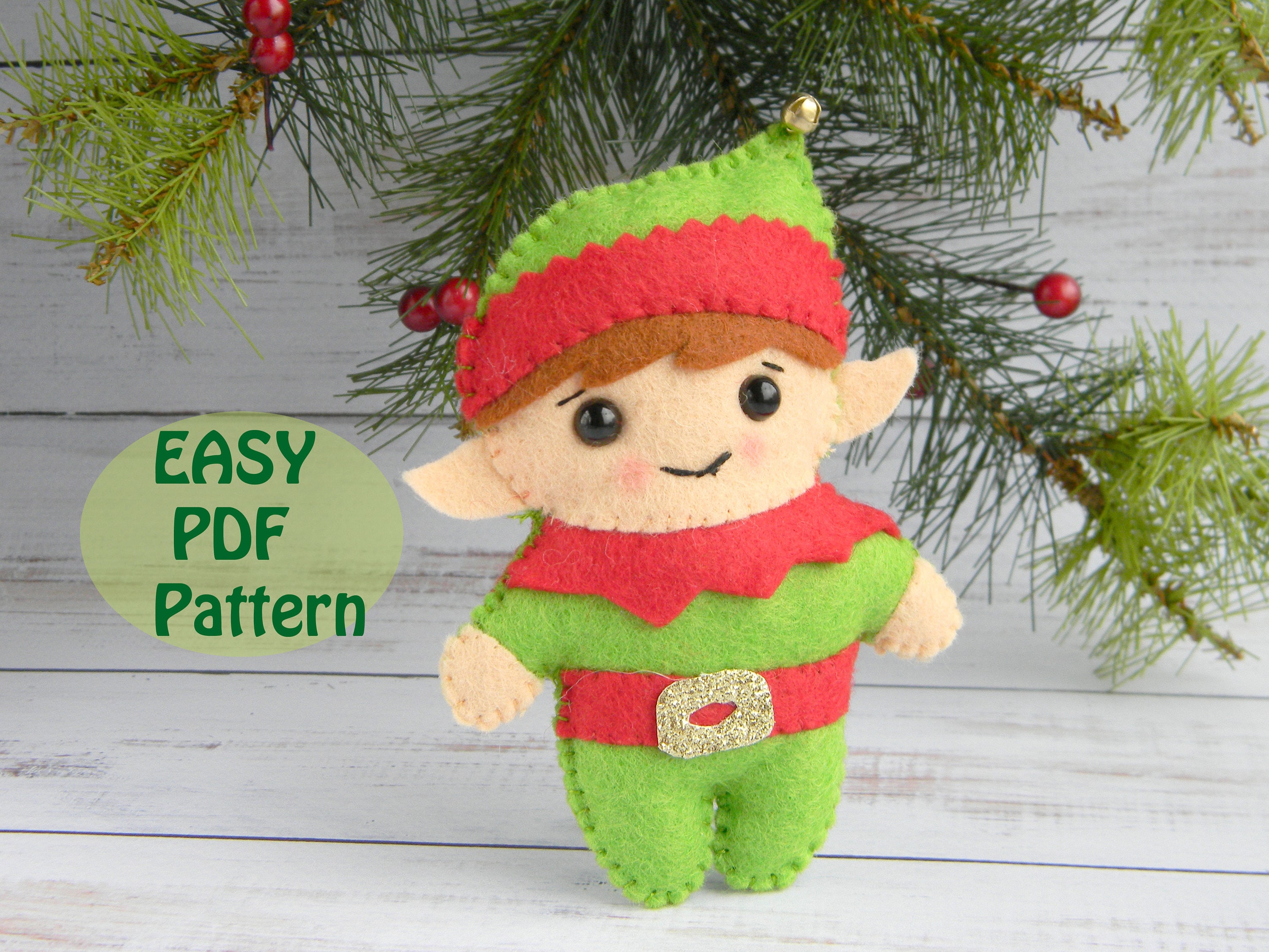 Easy DIY Elf With Face Mask Christmas Pattern PDF Felt Elf | Etsy