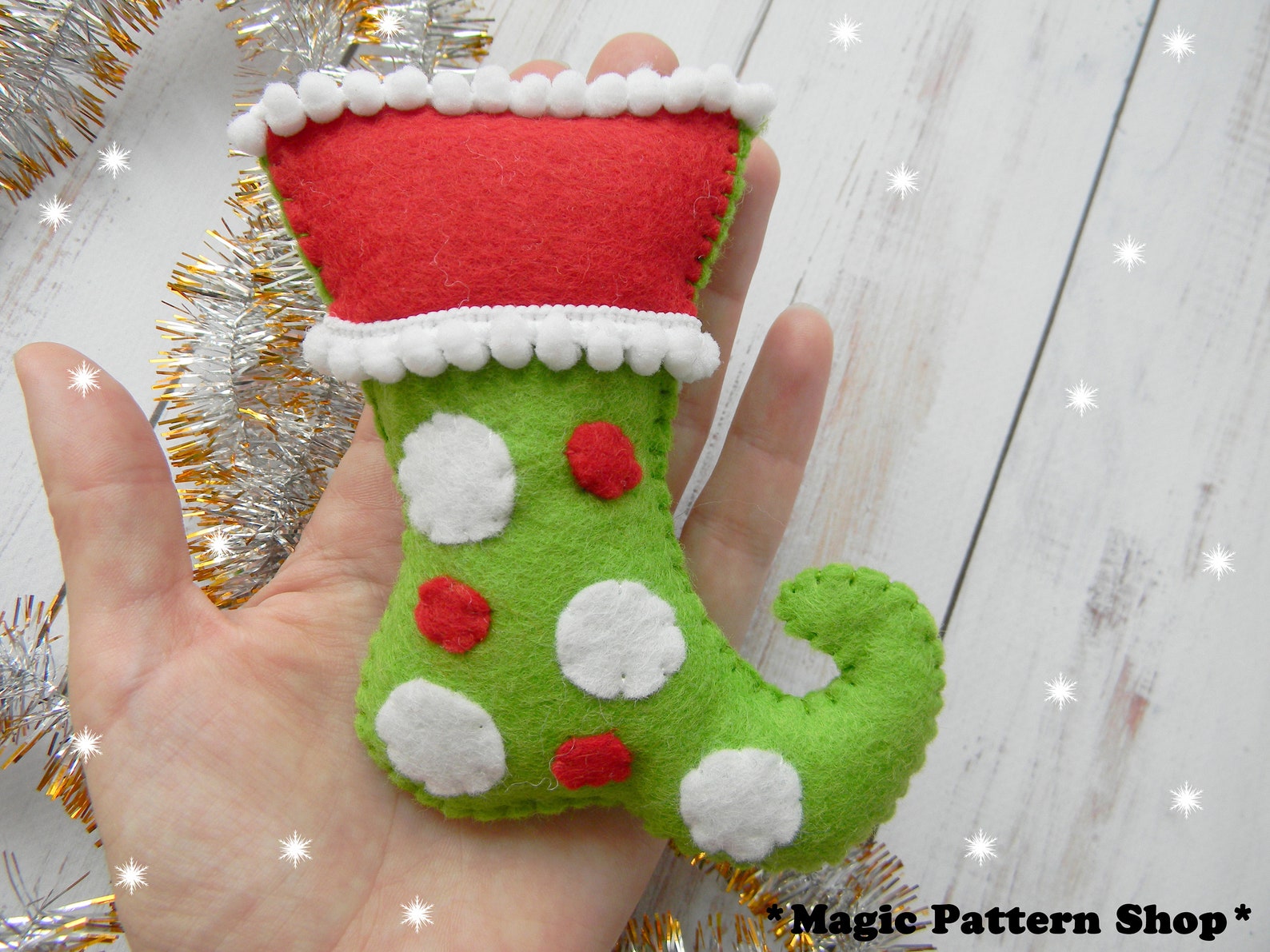 Elf Stocking Pattern Christmas Felt Stocking Pattern PDF - Etsy