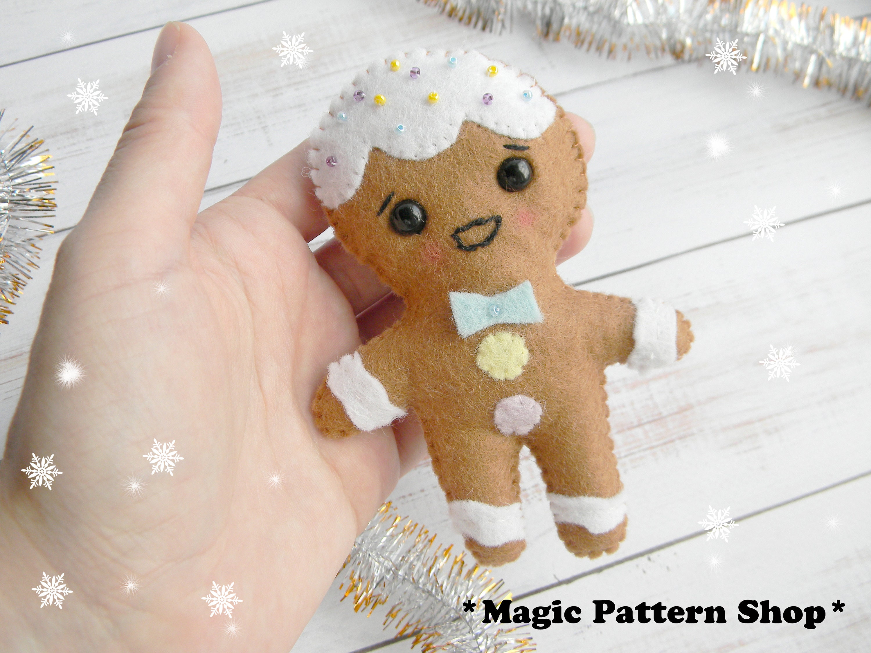 Gingerbread Man With Face Mask Pdf Pattern Gingerbread Girl - Etsy