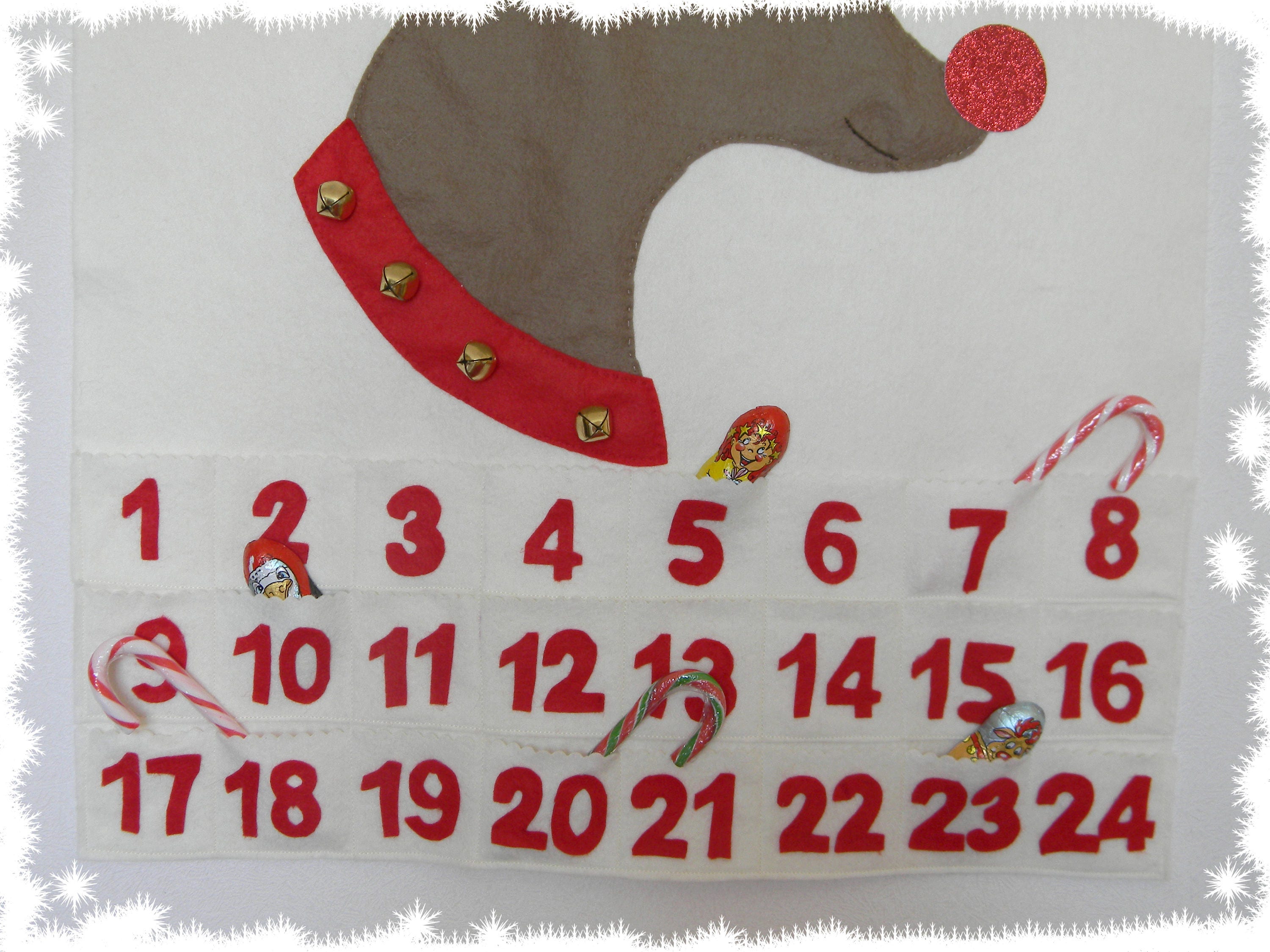 Reindeer Advent calendar PDF Pattern witch Christmas lights | Etsy