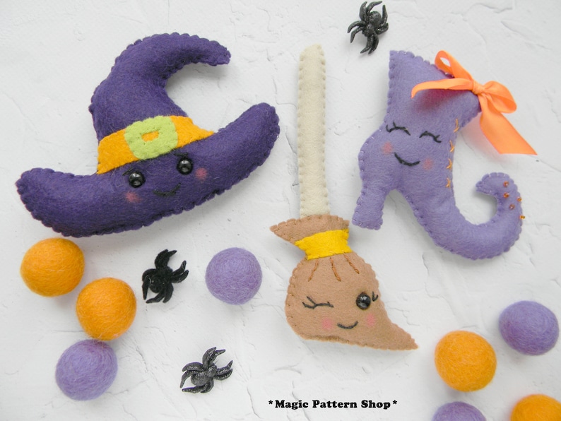 Halloween Ornaments Pattern PDF Felt Halloween Ornament Sewing - Etsy
