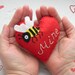 Bee Mine Valentines Day Pattern PDF Felt Heart Ornaments Pattern Kawaii ...