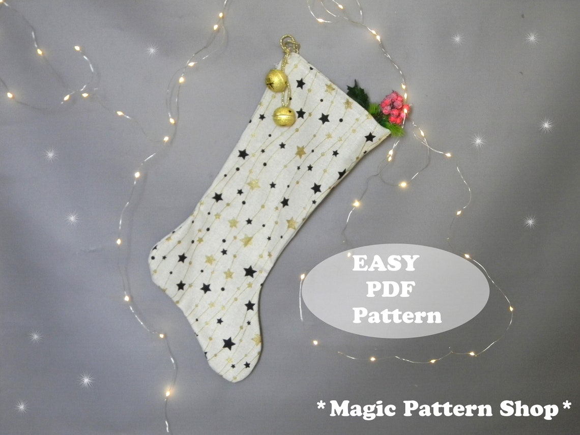 Christmas stocking PDF Pattern Easy Christmas Stocking Sewing | Etsy