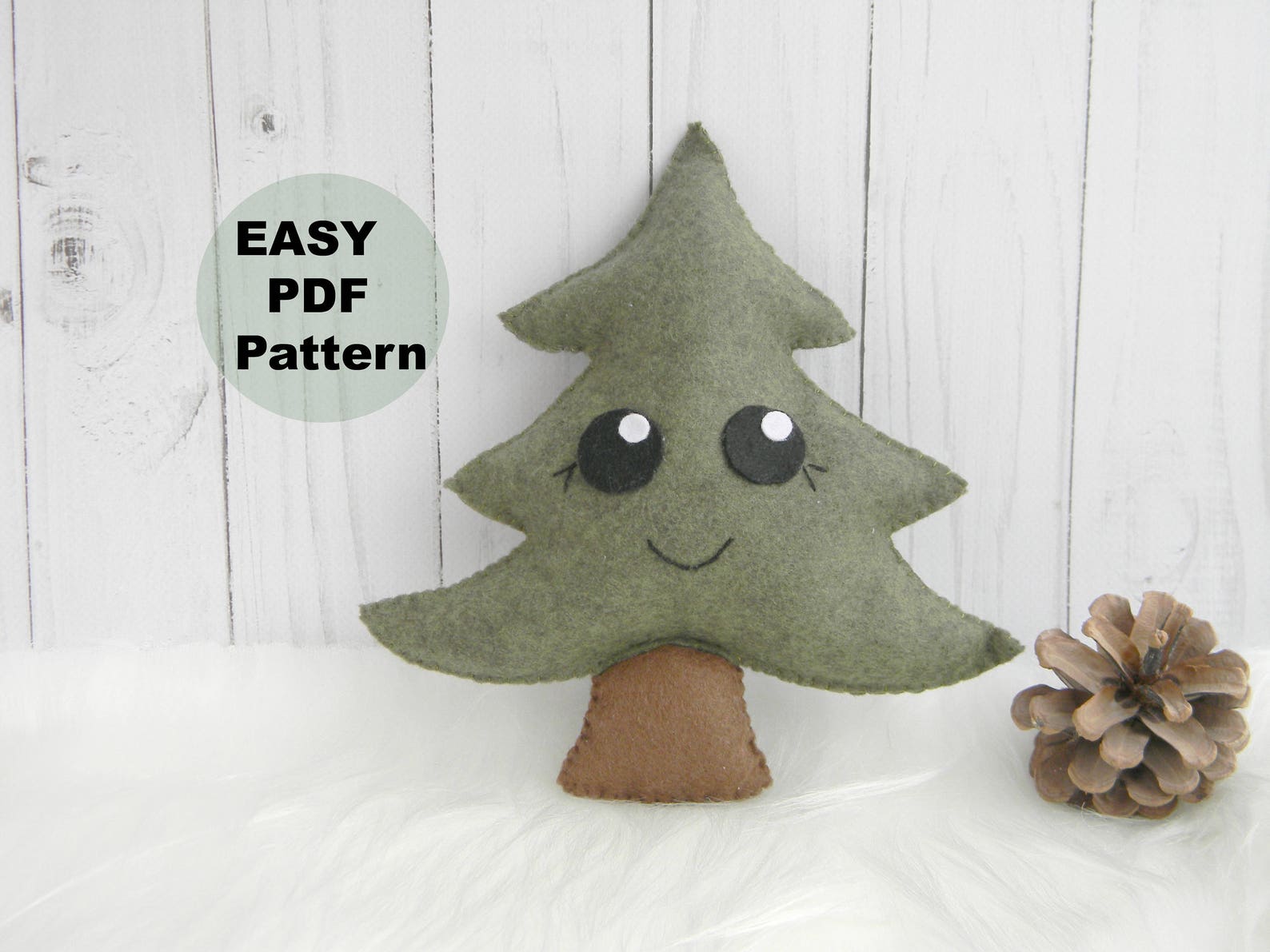 PDF Pine Tree Hand Sewing Pattern Felt Pine Tree Pillow | Etsy