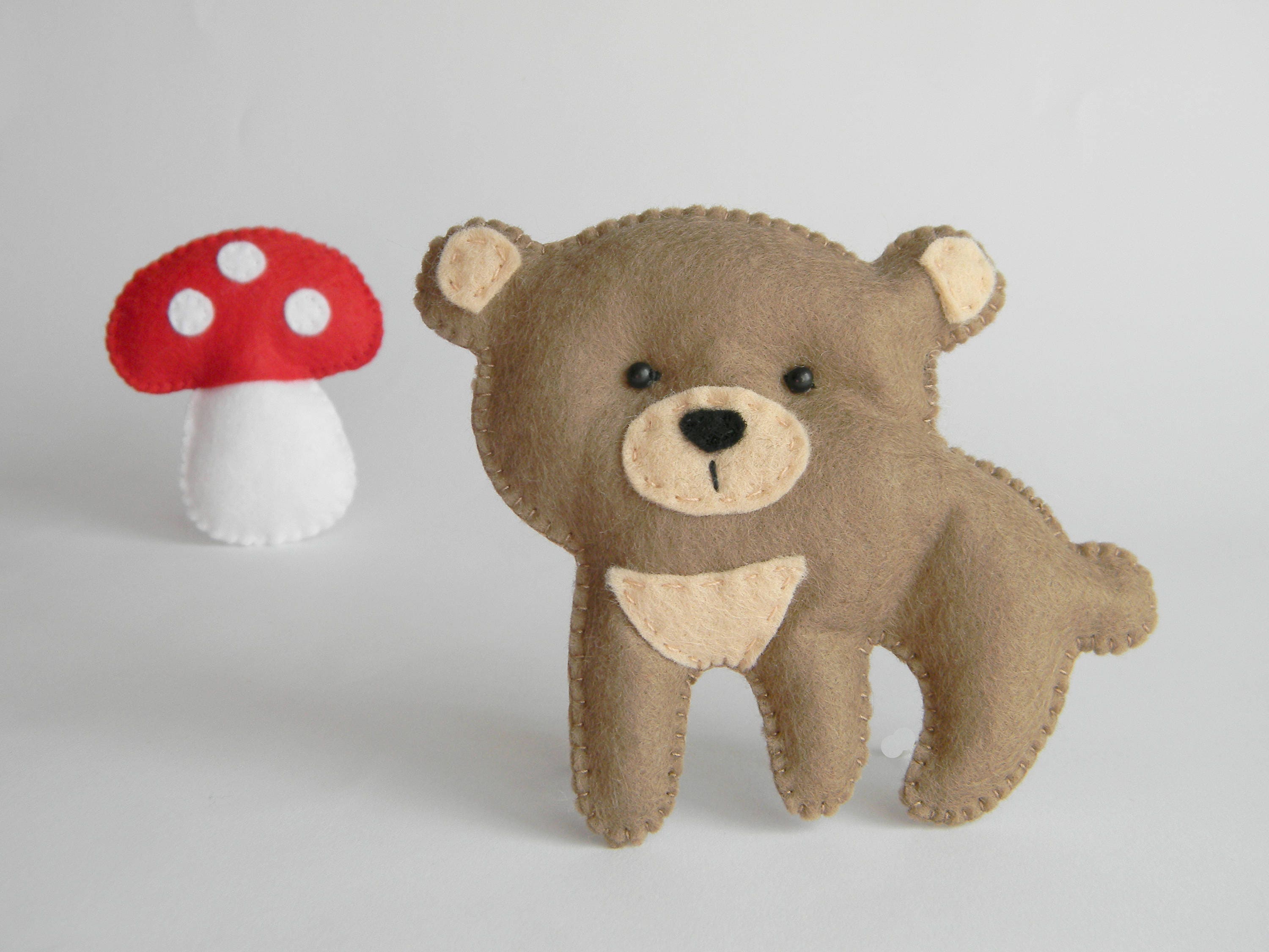 Felt Bear Sewing PDF Pattern Stuffed Animal Pattern Hand | Etsy