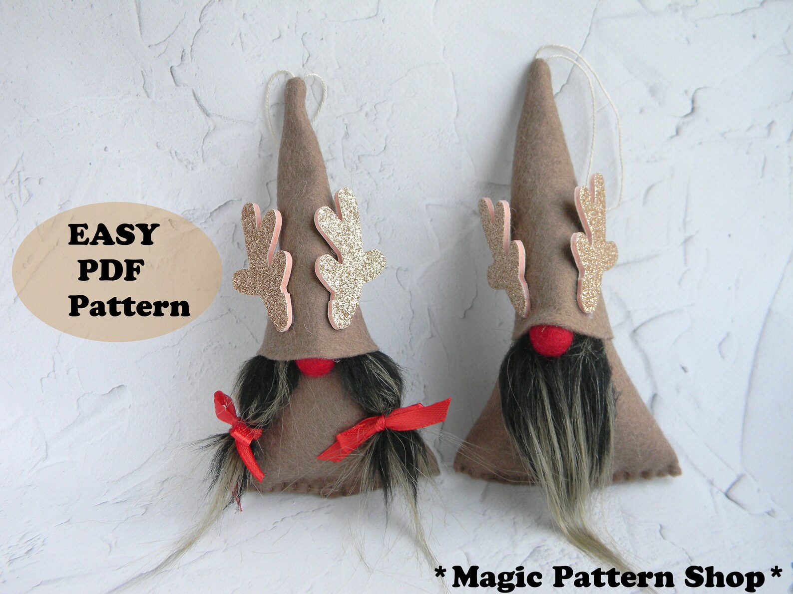 Reindeer Gnome Pdf Pattern Christmas Reideer Pattern Christmas - Etsy