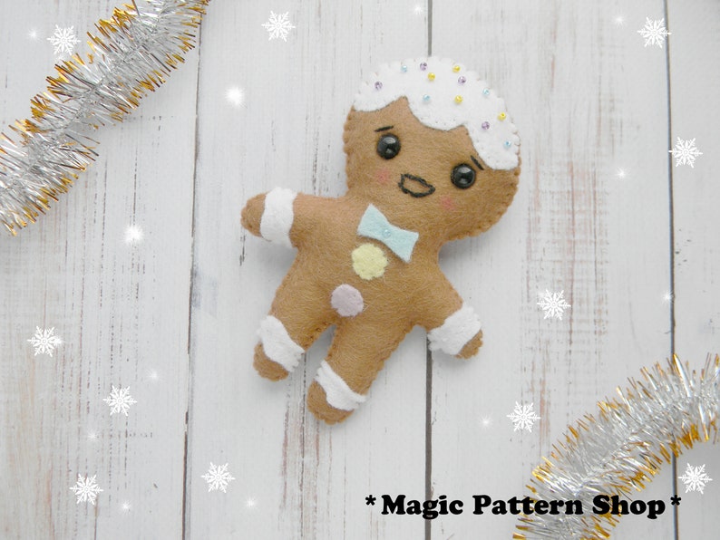 Gingerbread man with Face Mask pdf pattern Gingerbread girl | Etsy