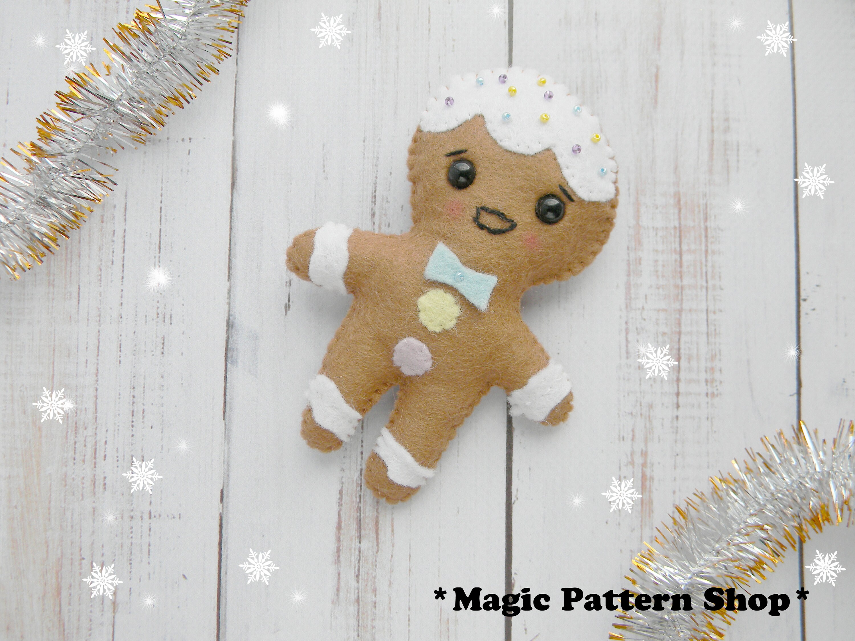 Gingerbread Man With Face Mask Pdf Pattern Gingerbread Girl - Etsy