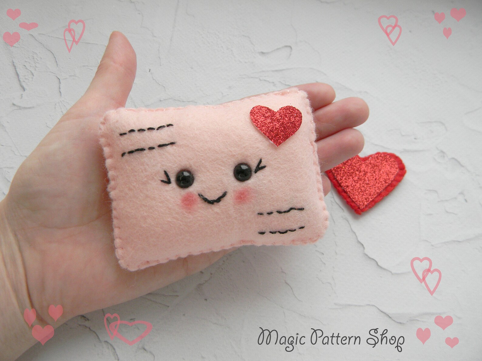 Love Letter Pattern Valentines Day Pattern Felt Pattern PD - Etsy