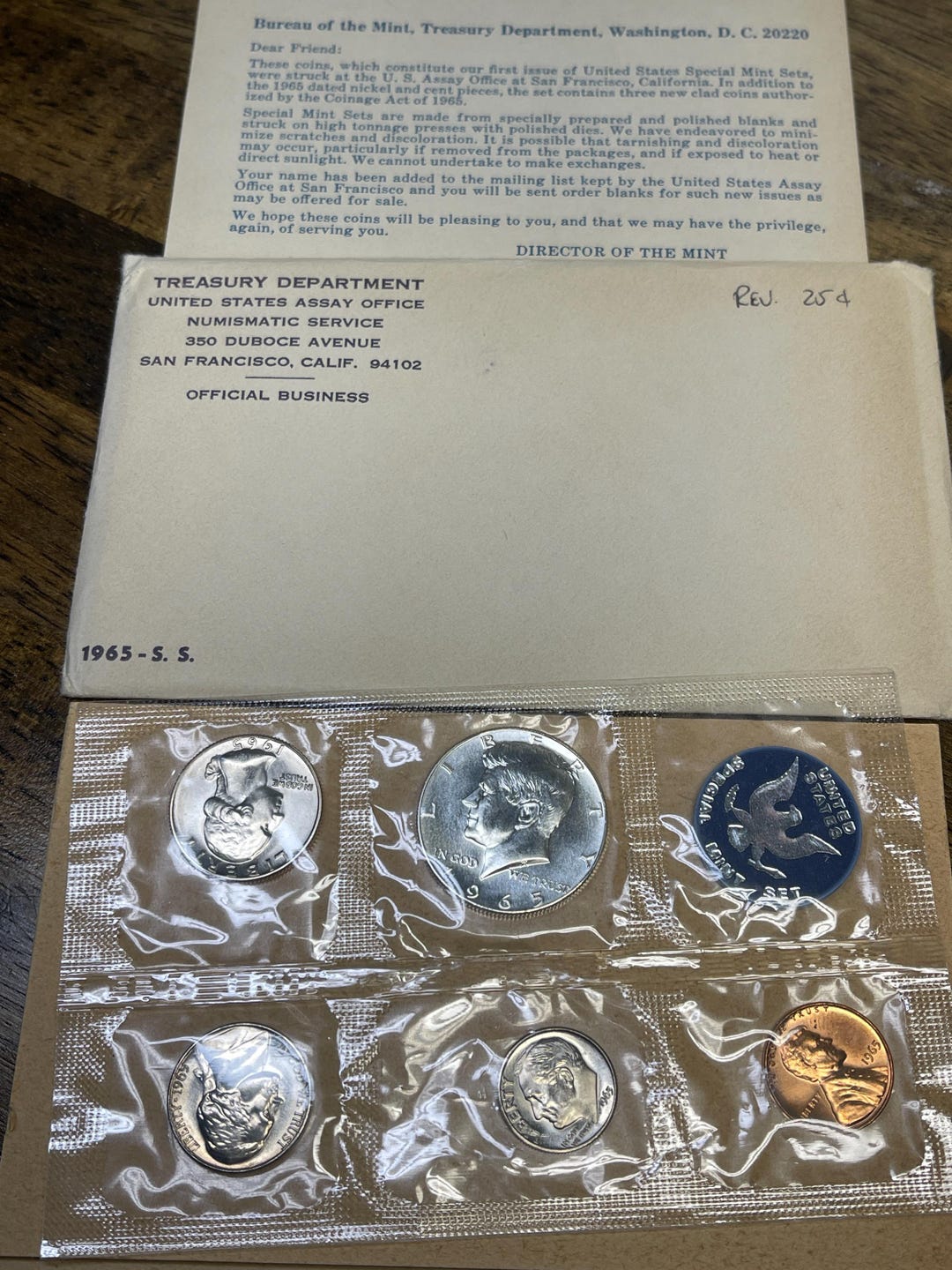 1965 S-s Proof 5-coin Set Uncirculated Opened Envelope - Etsy