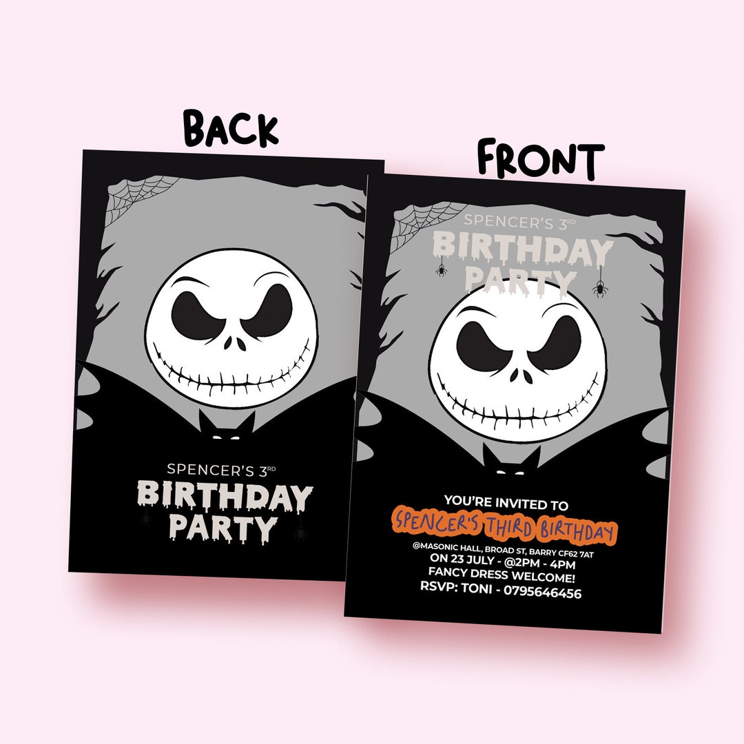 Jack Skellington Theme Inviteskids Party Inviteshalloween - Etsy