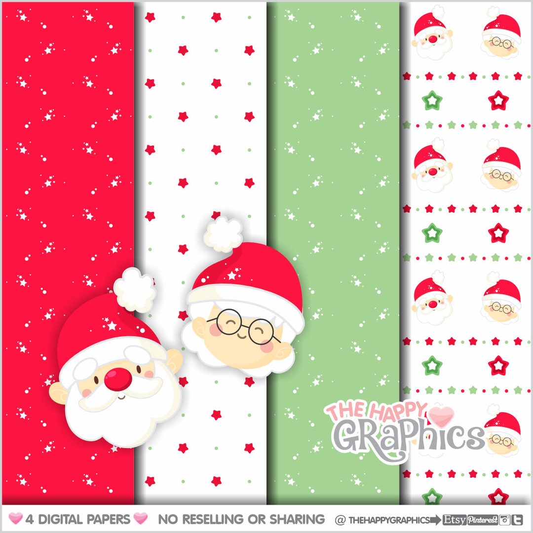 Christmas, Digital Papers, Cute, Printable, Digital, Seamless Paper ...