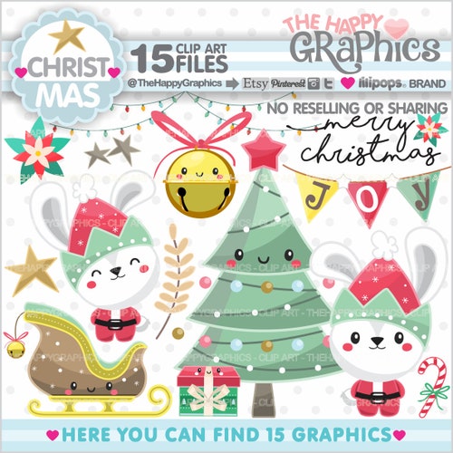 Christmas Clipart Christmas Graphics COMMERCIAL USE - Etsy