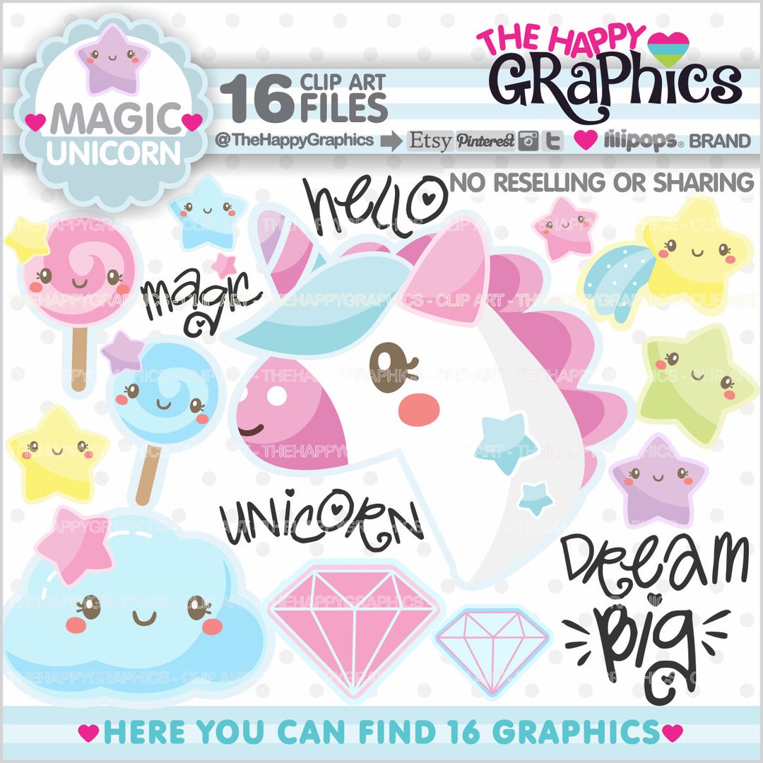 Unicorn Clipart, Unicorn Graphics, COMMERCIAL USE, Unicorn Party ...