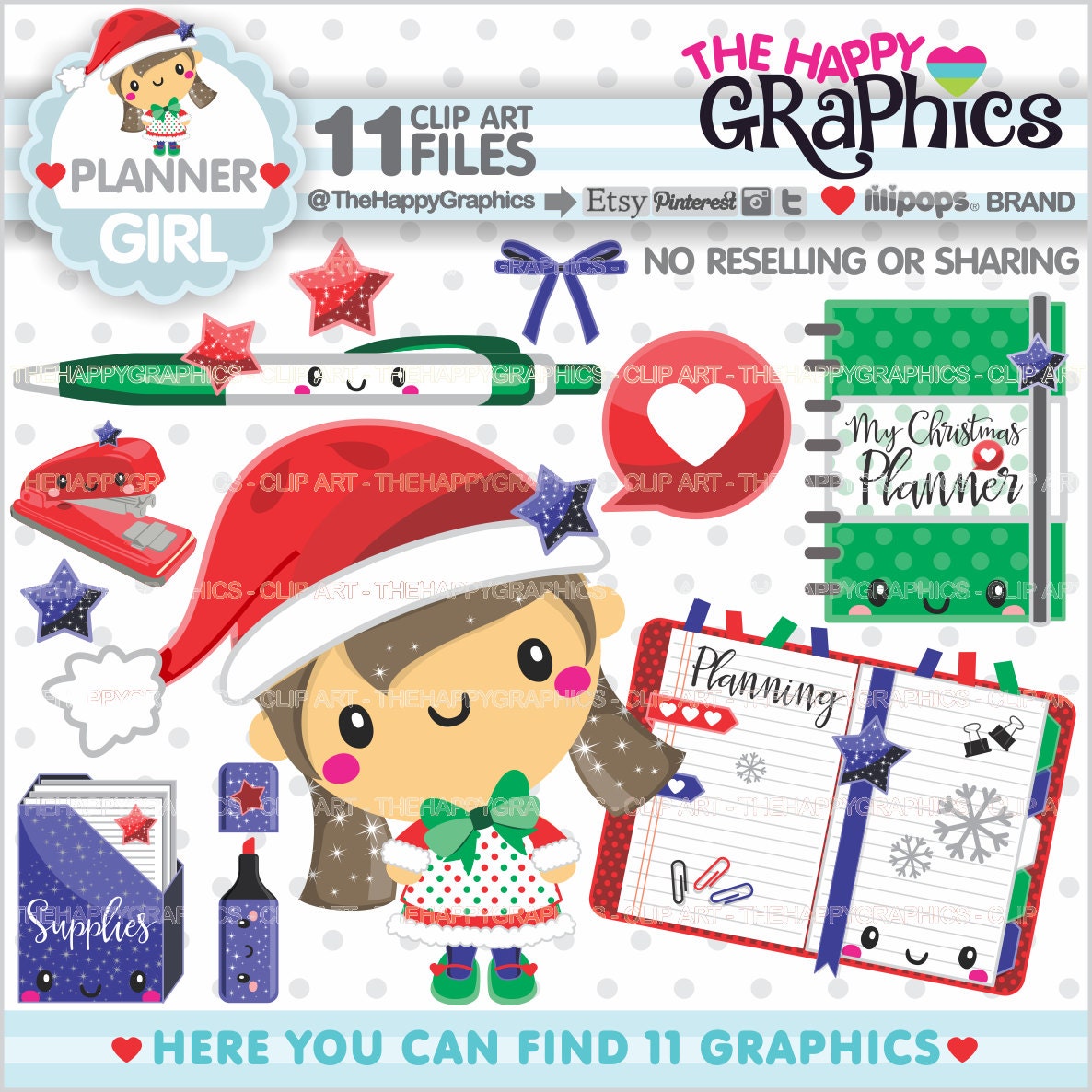 Christmas Clipart Christmas Graphics COMMERCIAL USE - Etsy