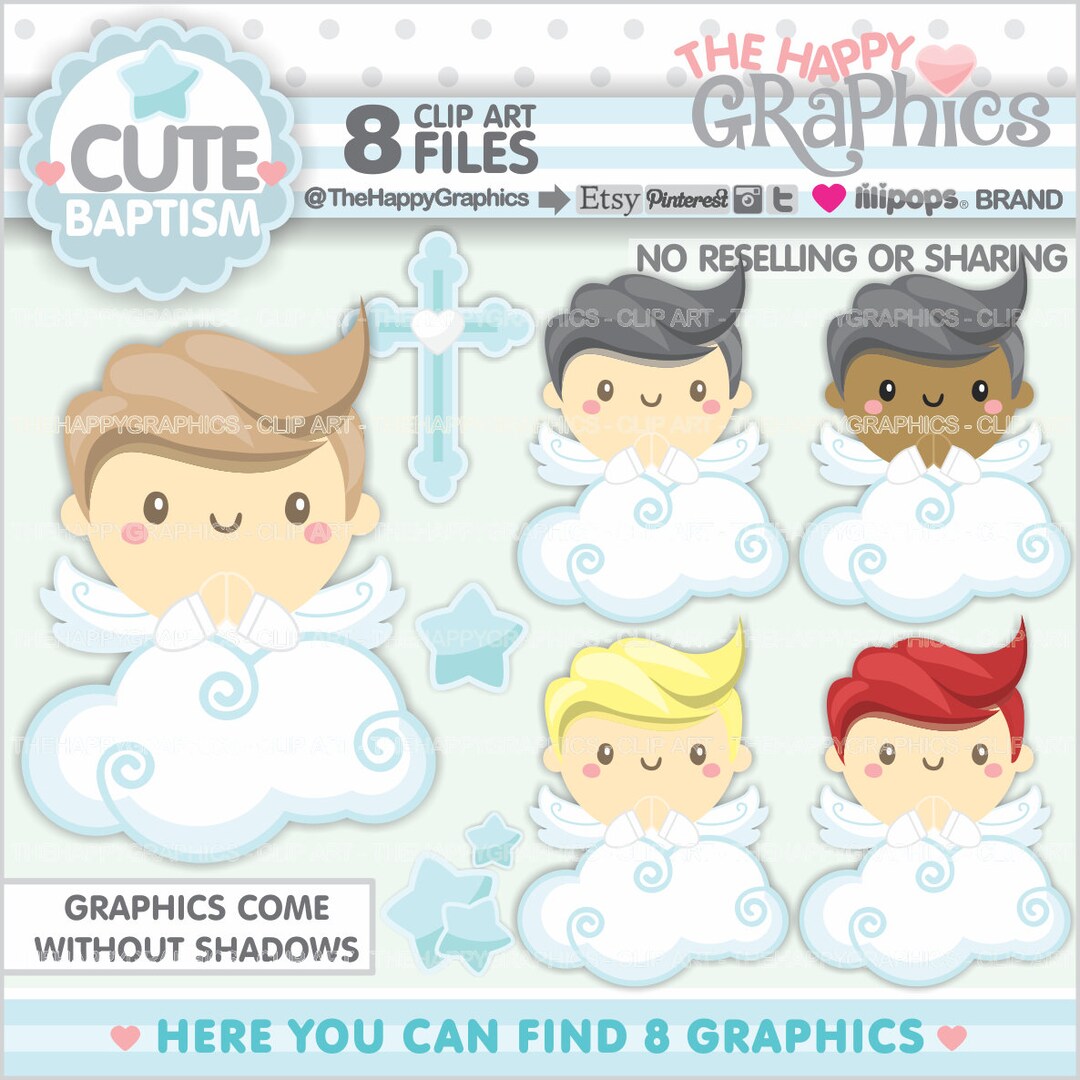 Baptism Clipart, Baptism Graphics, COMMERCIAL USE, Angel Clipart, Angel ...