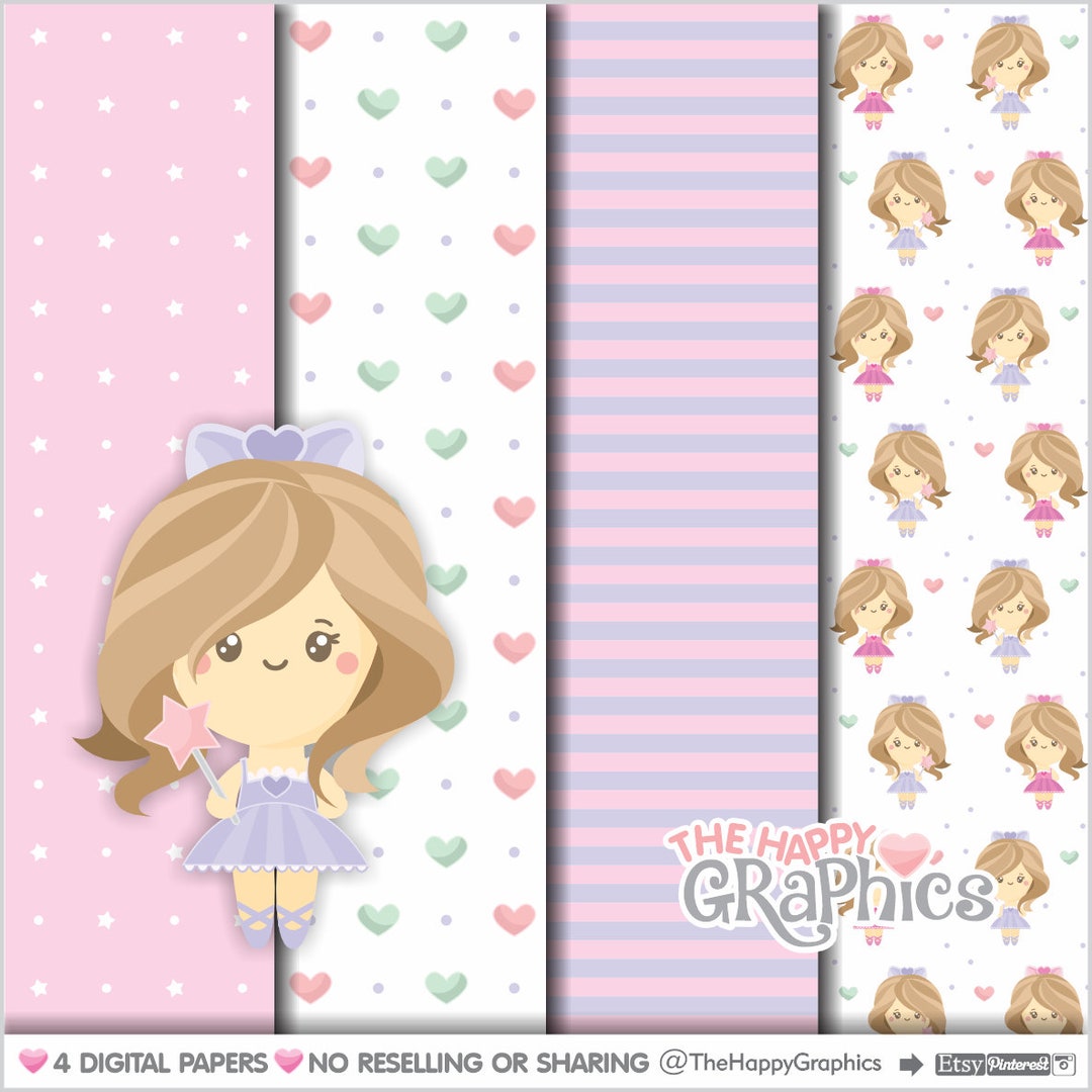 Ballerina, Digital Paper, Ballerina Pattern, Printable Paper, Ballet ...